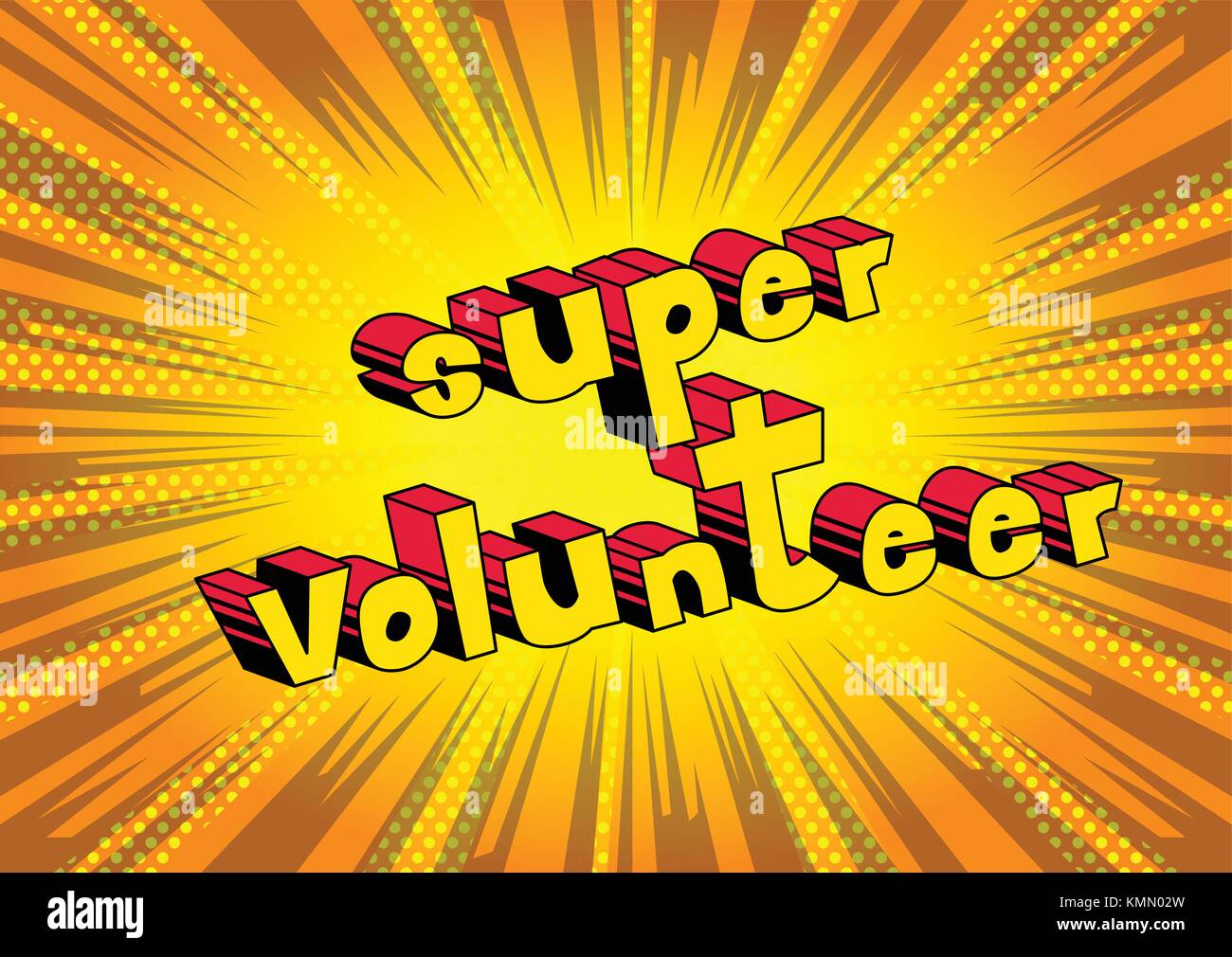 Super Volunteer - Comic book style word on abstract background Stock ...