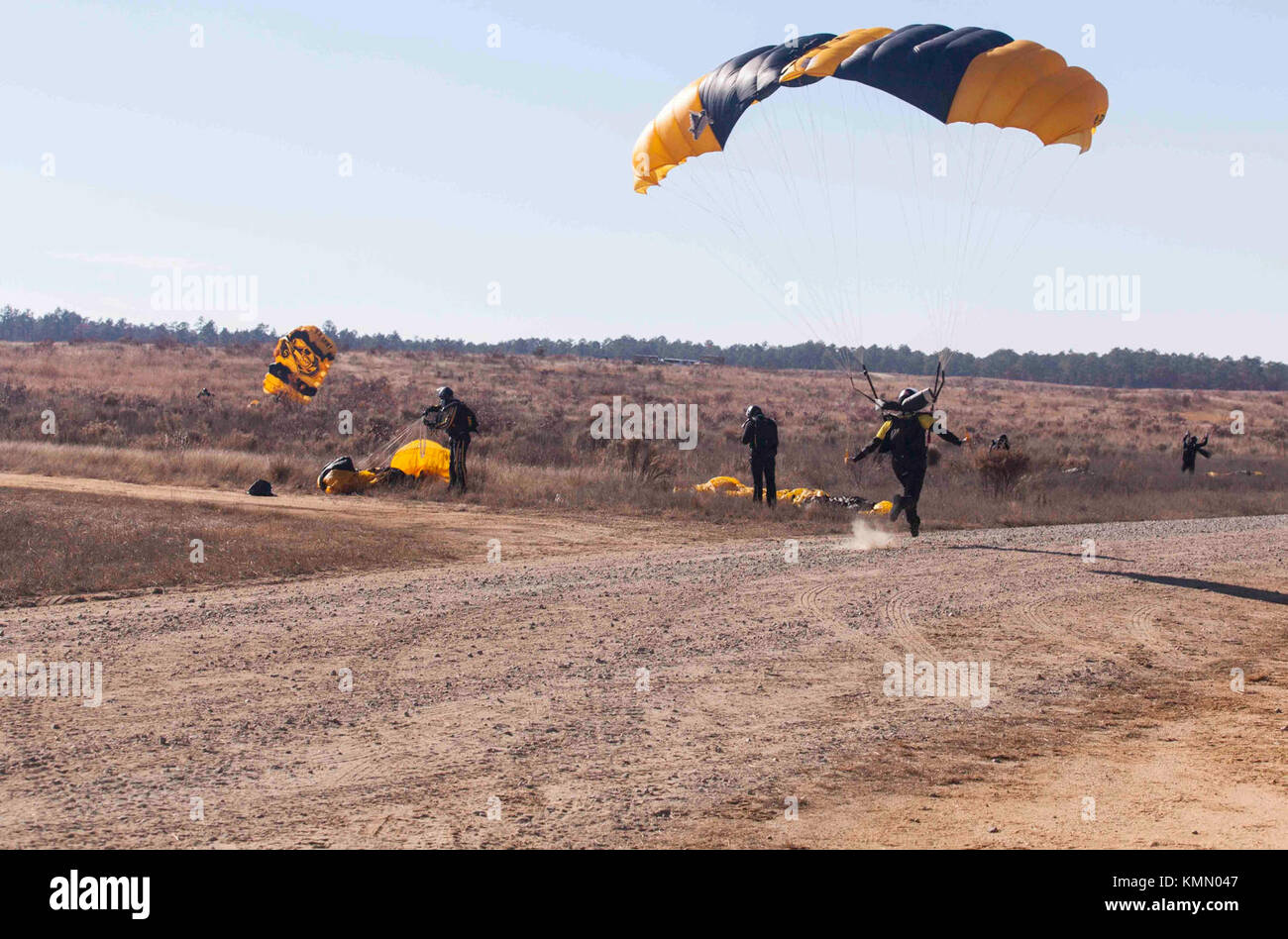 A U.S. Army paratrooper from the U.S. Army Parachute Team (Golden ...