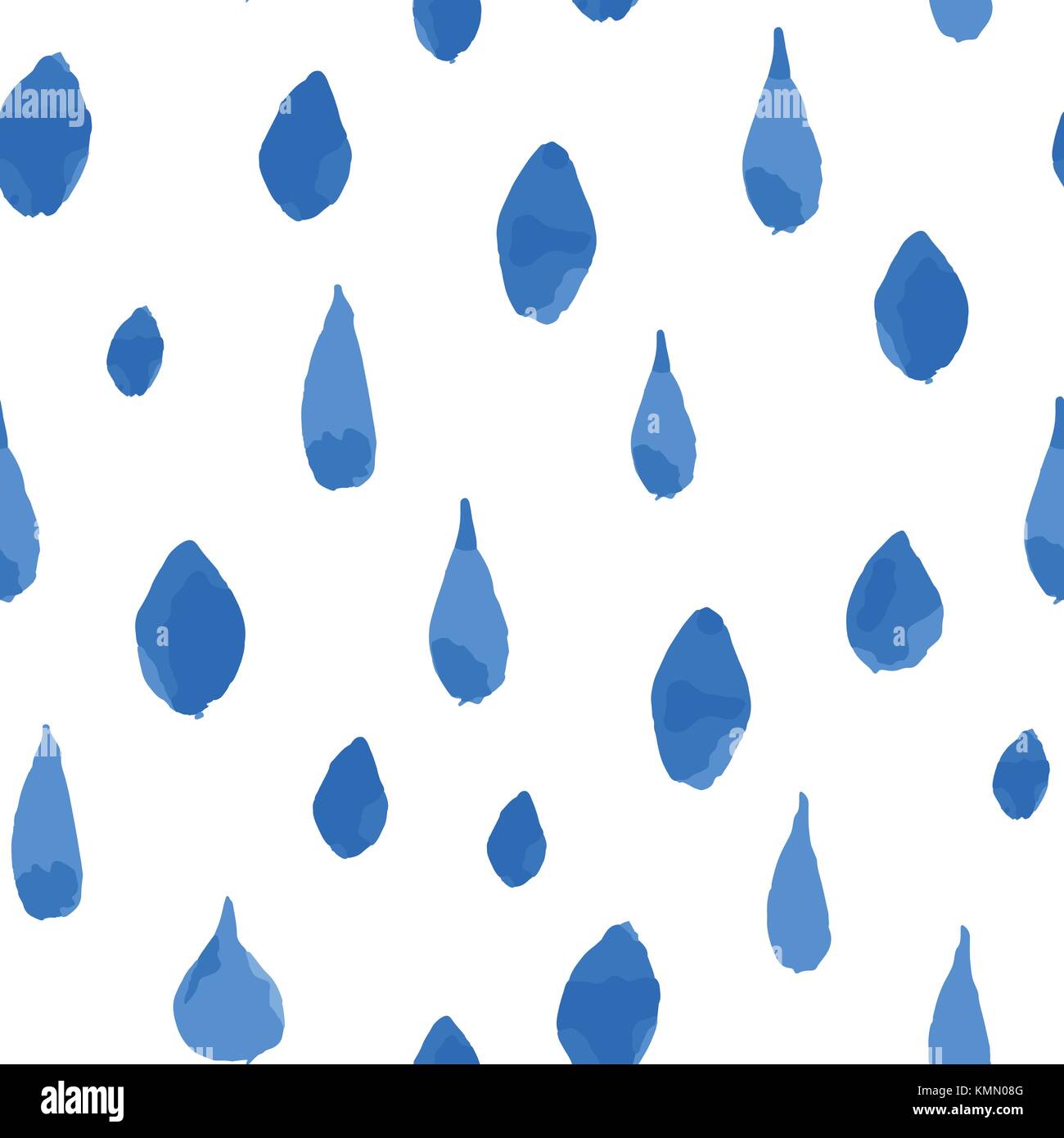 Rain drops seamless pattern. Hand drawn vector illustration Stock ...