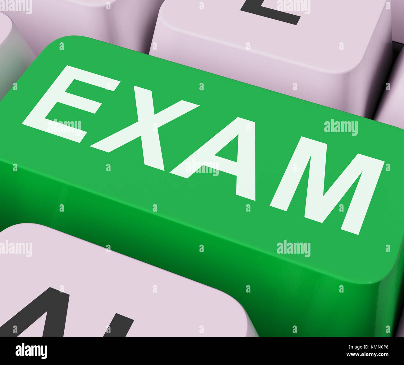 Exam Key Showing Examination Exams Or Web Test Stock Photo - Alamy