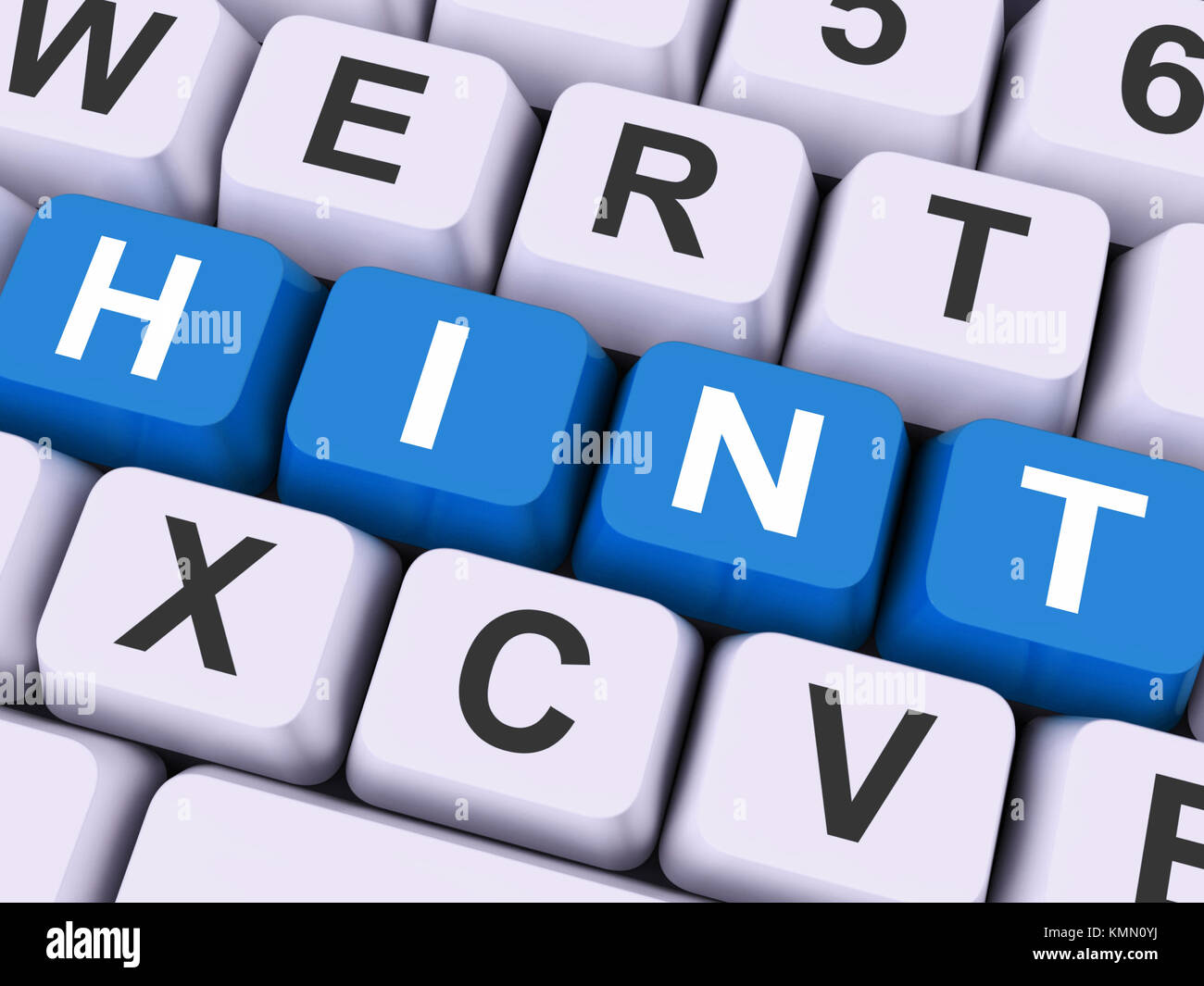 Hint Keys Showing Tip Suggestion And Advice Stock Photo - Alamy