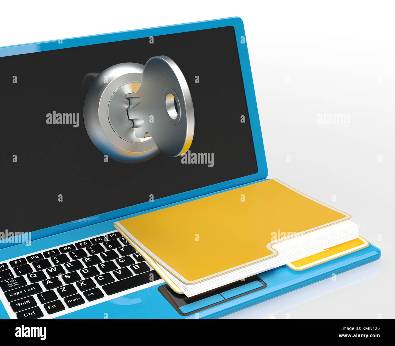 Key And File On Computer Showing Protect Password Or Unlocking Stock ...