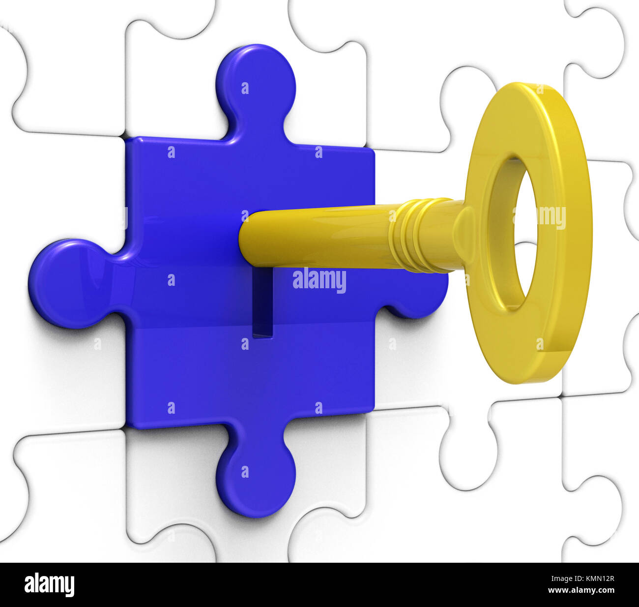Key In Lock Shows Security And Safety Stock Photo - Alamy