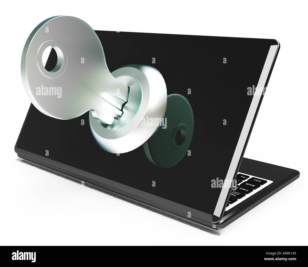 Key On Computer Showing Restricted Password Or Unlocking Stock Photo ...