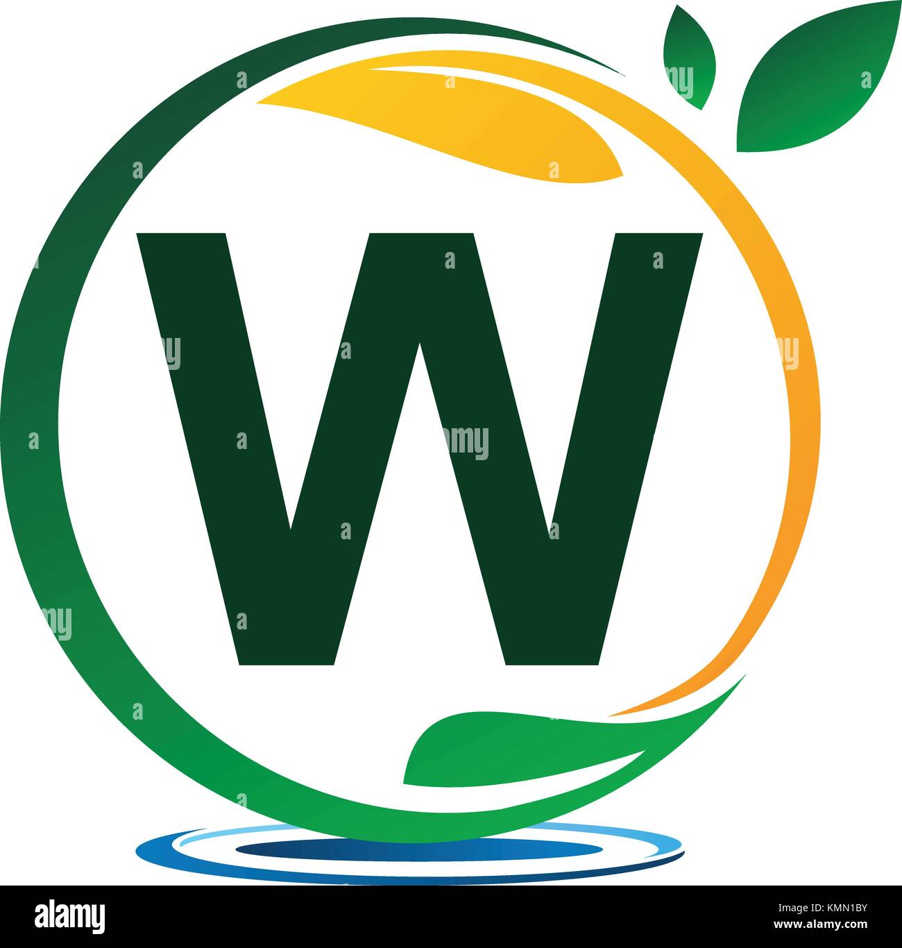 Green Project Solution Letter W Stock Vector Image & Art - Alamy