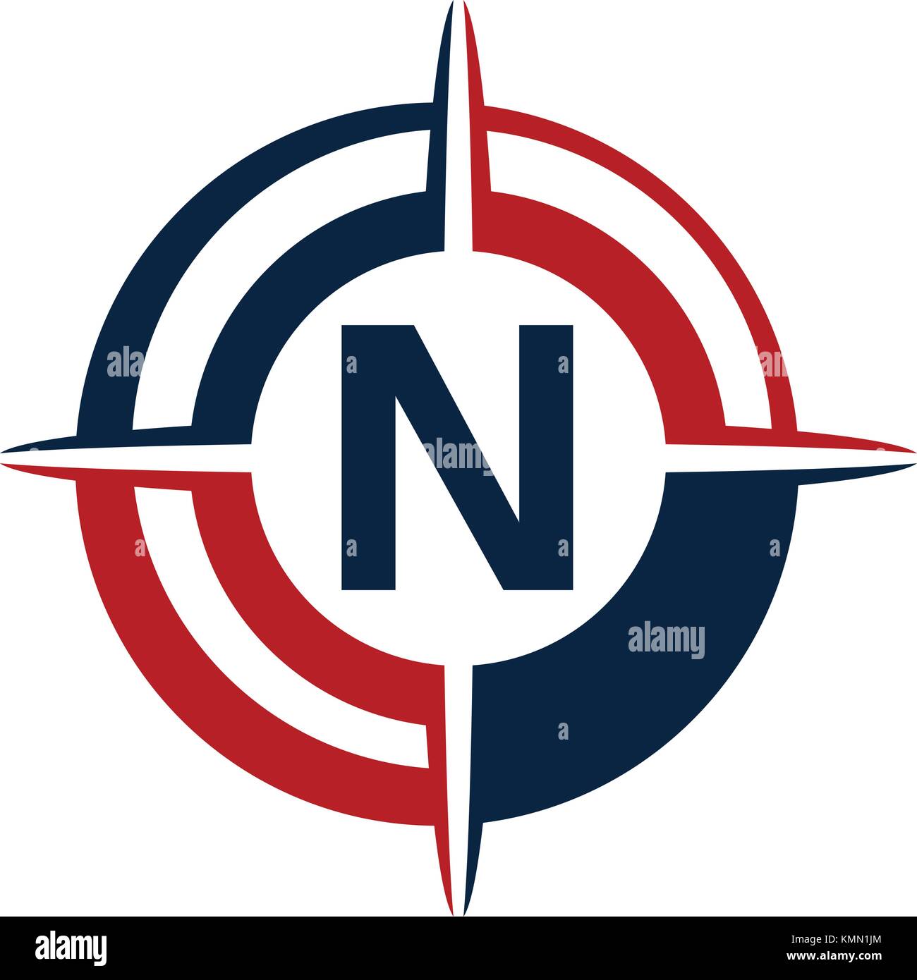 Compass Guide Solution Letter N Stock Vector Image & Art - Alamy