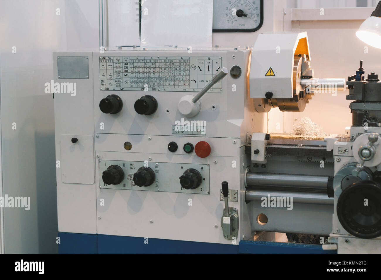 Part of lathe machine - close up Stock Photo - Alamy