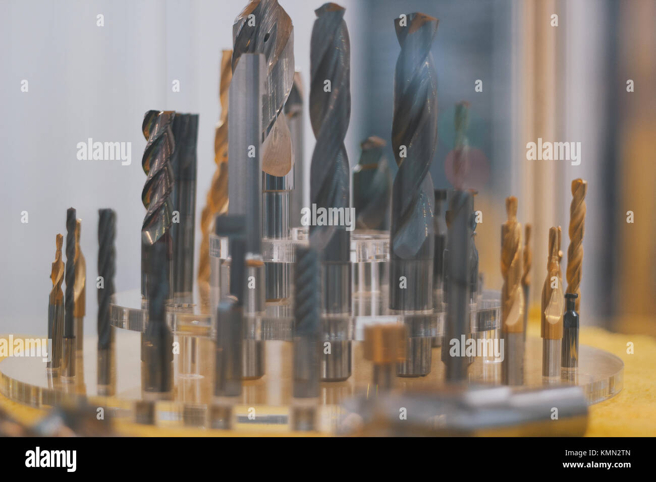 Set of tools - drills for metal - metal workshop Stock Photo - Alamy