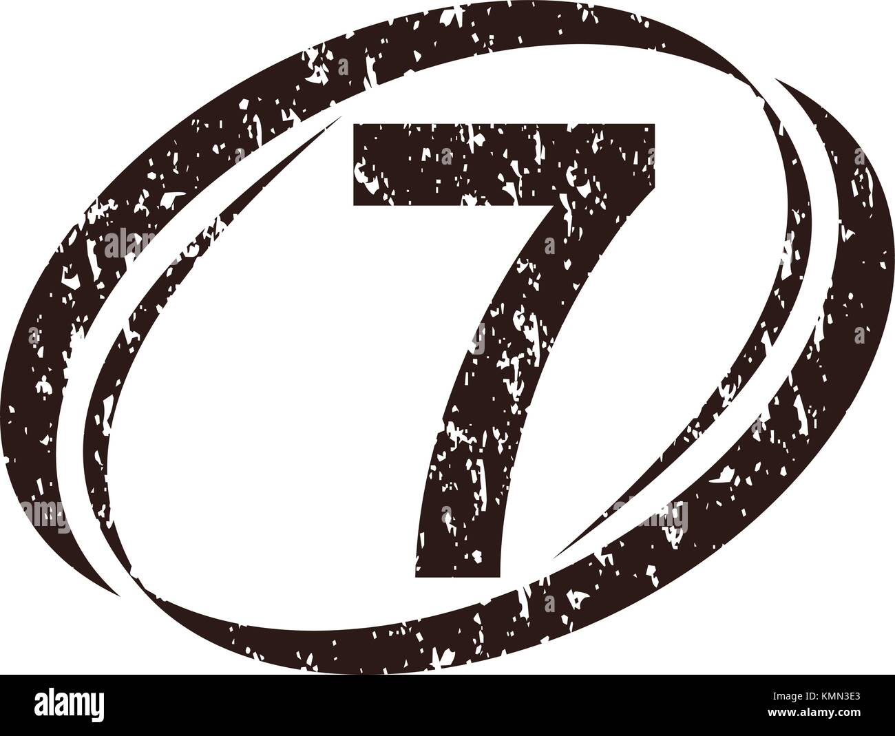 Number 7 Rough Logo Stock Vector Image & Art - Alamy
