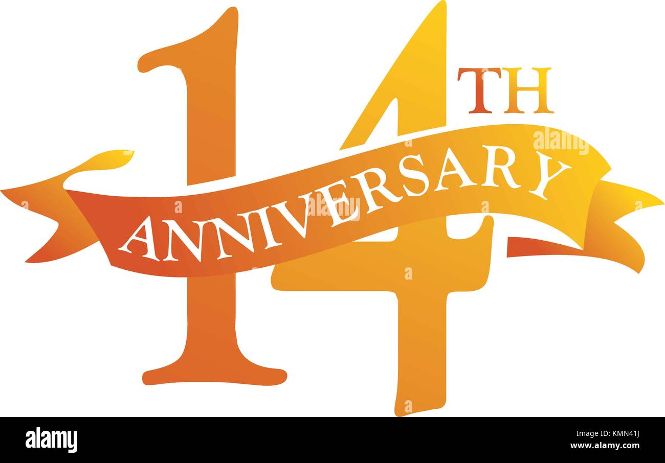 14 Year Ribbon Anniversary Stock Vector Image & Art - Alamy