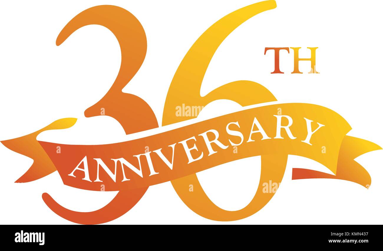 36 Year Ribbon Anniversary Stock Vector Image & Art - Alamy