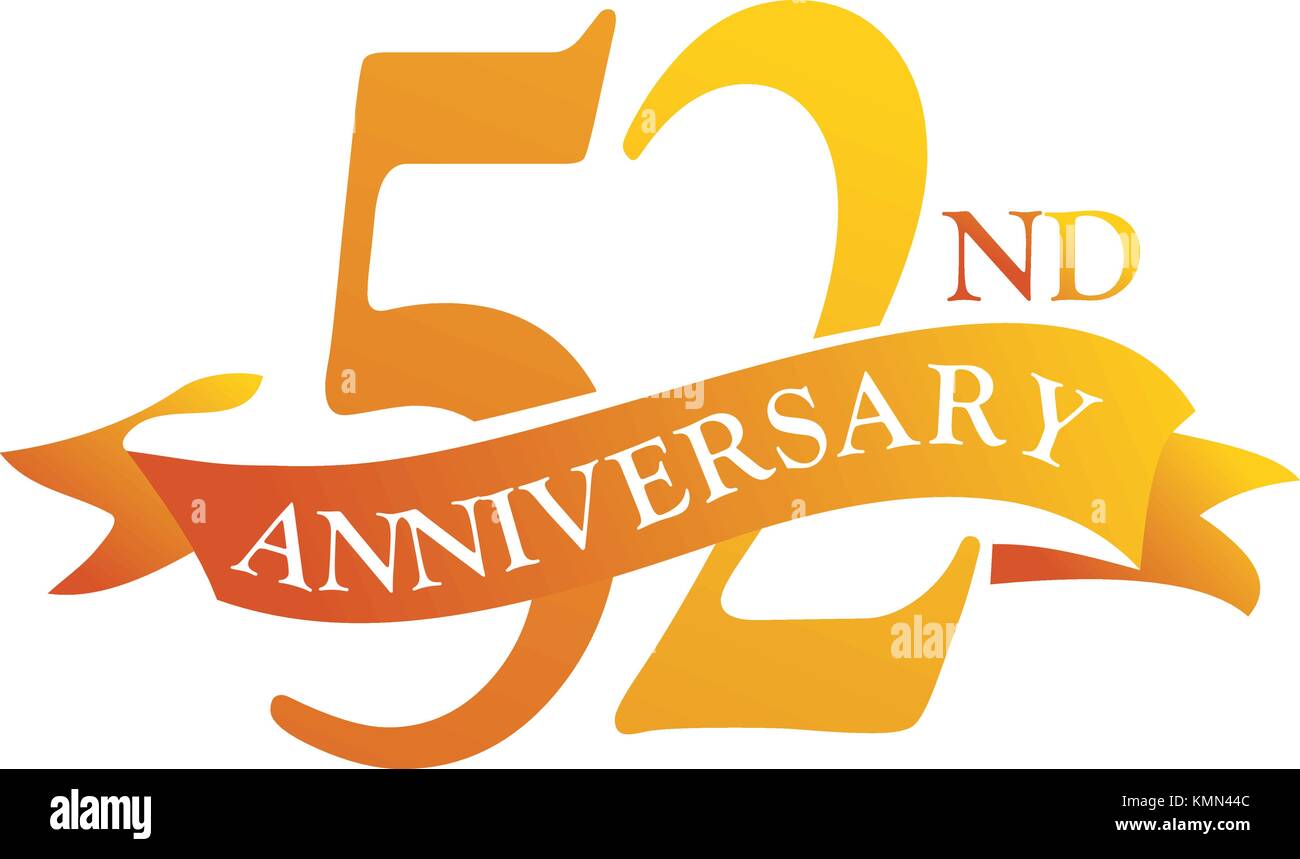 52 Year Ribbon Anniversary Stock Vector Image & Art - Alamy