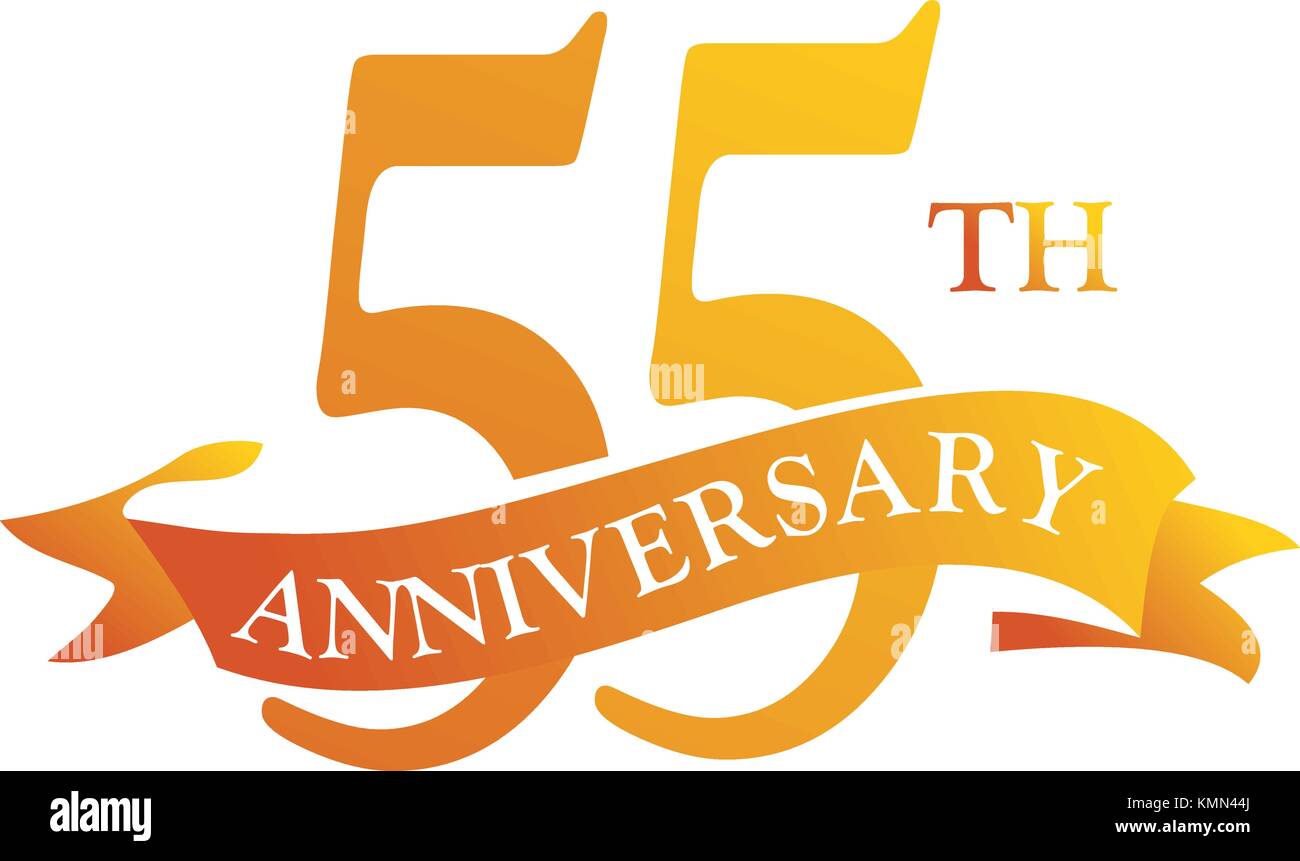 55 Year Ribbon Anniversary Stock Vector Image & Art - Alamy