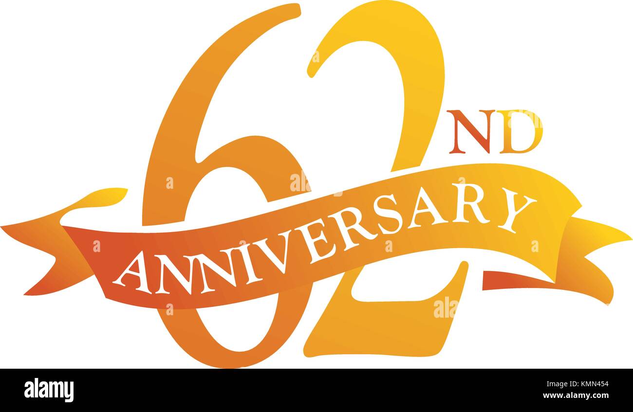 62 Year Ribbon Anniversary Stock Vector Image & Art - Alamy