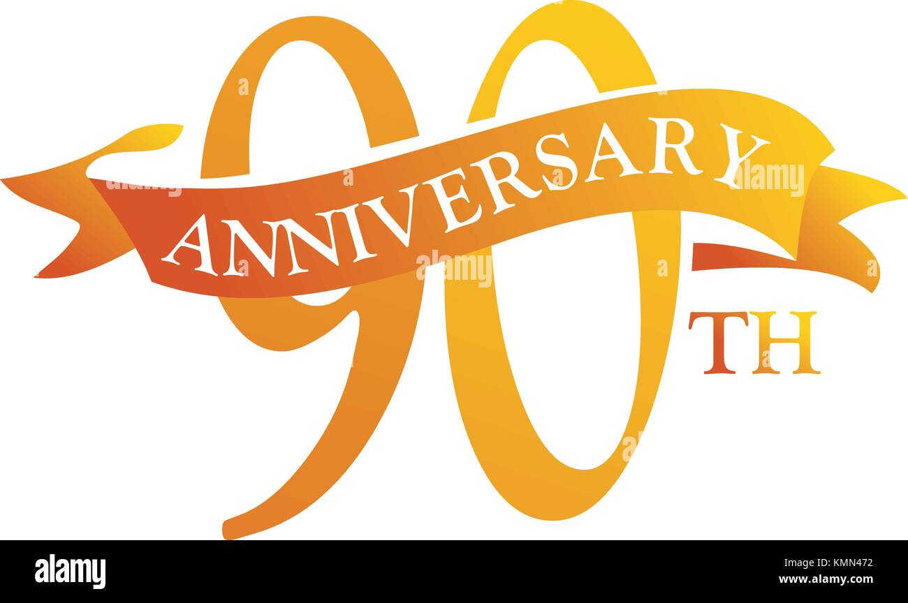 90 Year Ribbon Anniversary Stock Vector Image & Art - Alamy