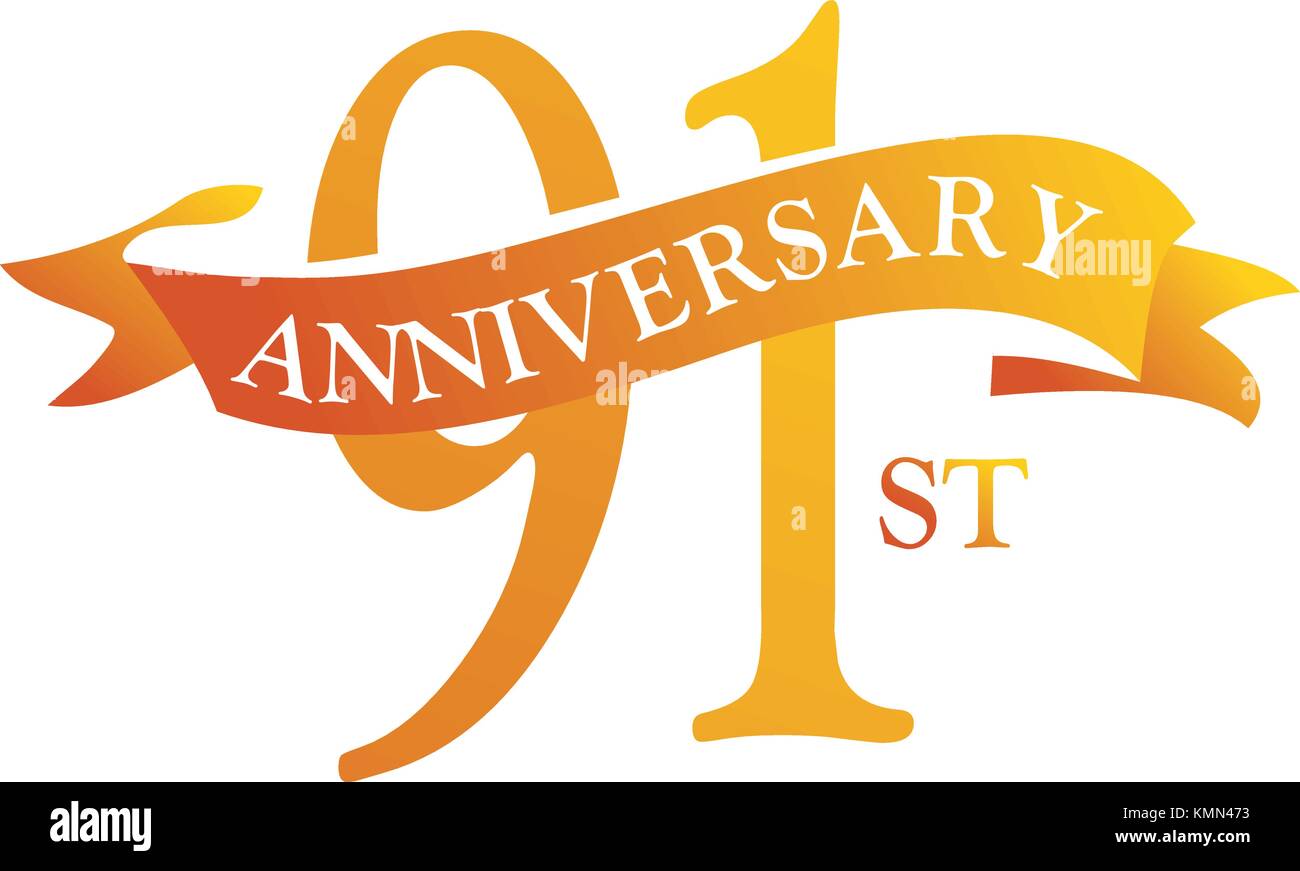 91 Year Ribbon Anniversary Stock Vector Image & Art - Alamy