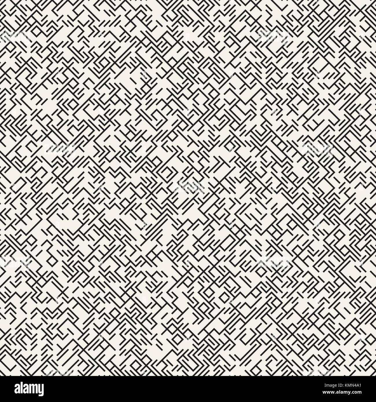 Irregular Tangled Shapes. Abstract Geometric Background Design. Vector Seamless Black and White ...