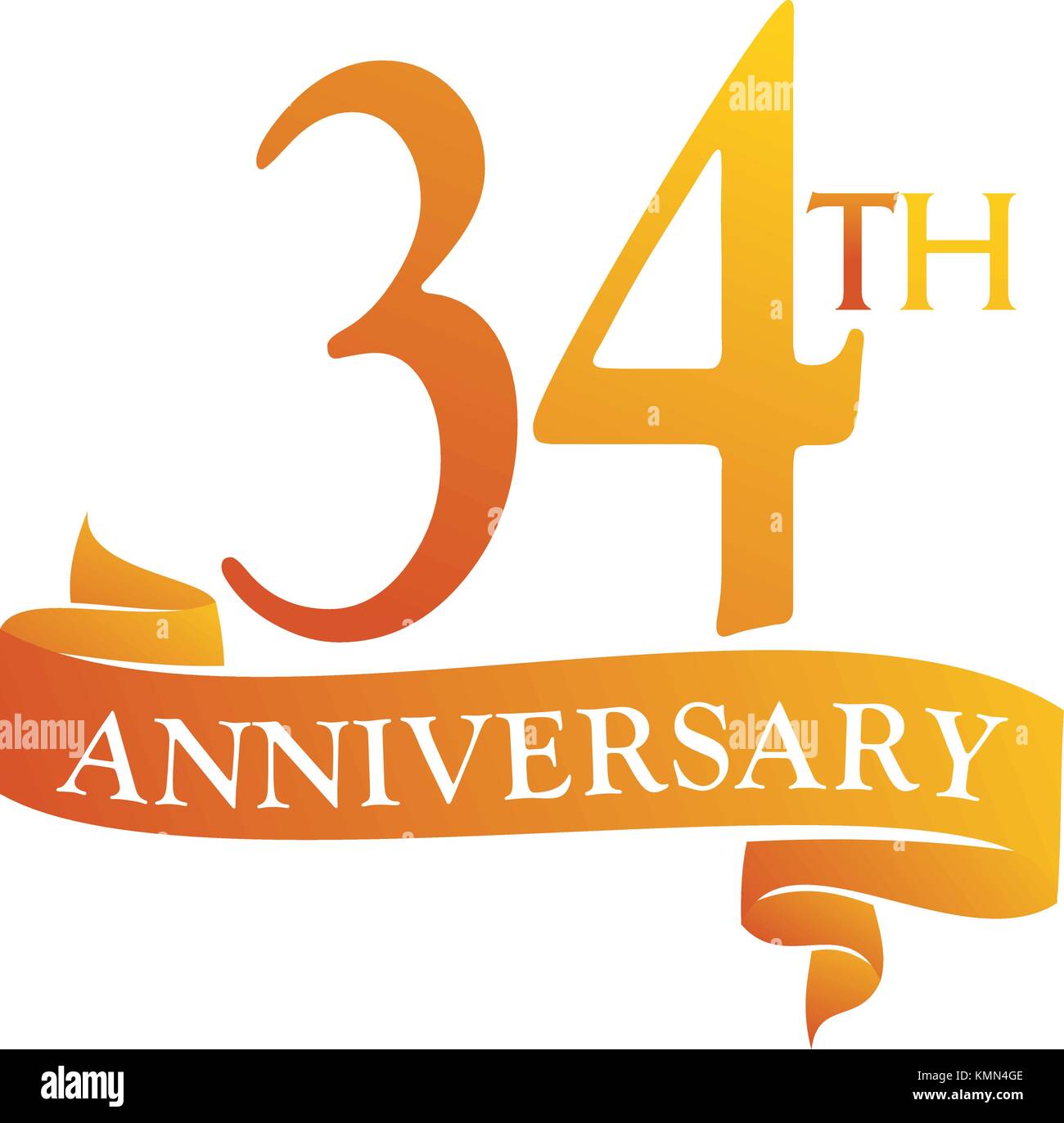 34 Year Ribbon Anniversary Stock Vector Image & Art - Alamy