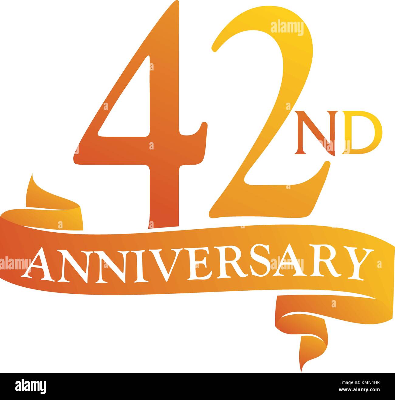 42 Year Ribbon Anniversary Stock Vector Image & Art - Alamy