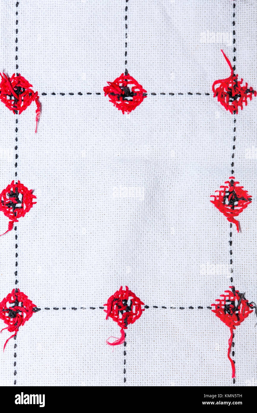 background with embroidery, types of embroidery Stock Photo - Alamy