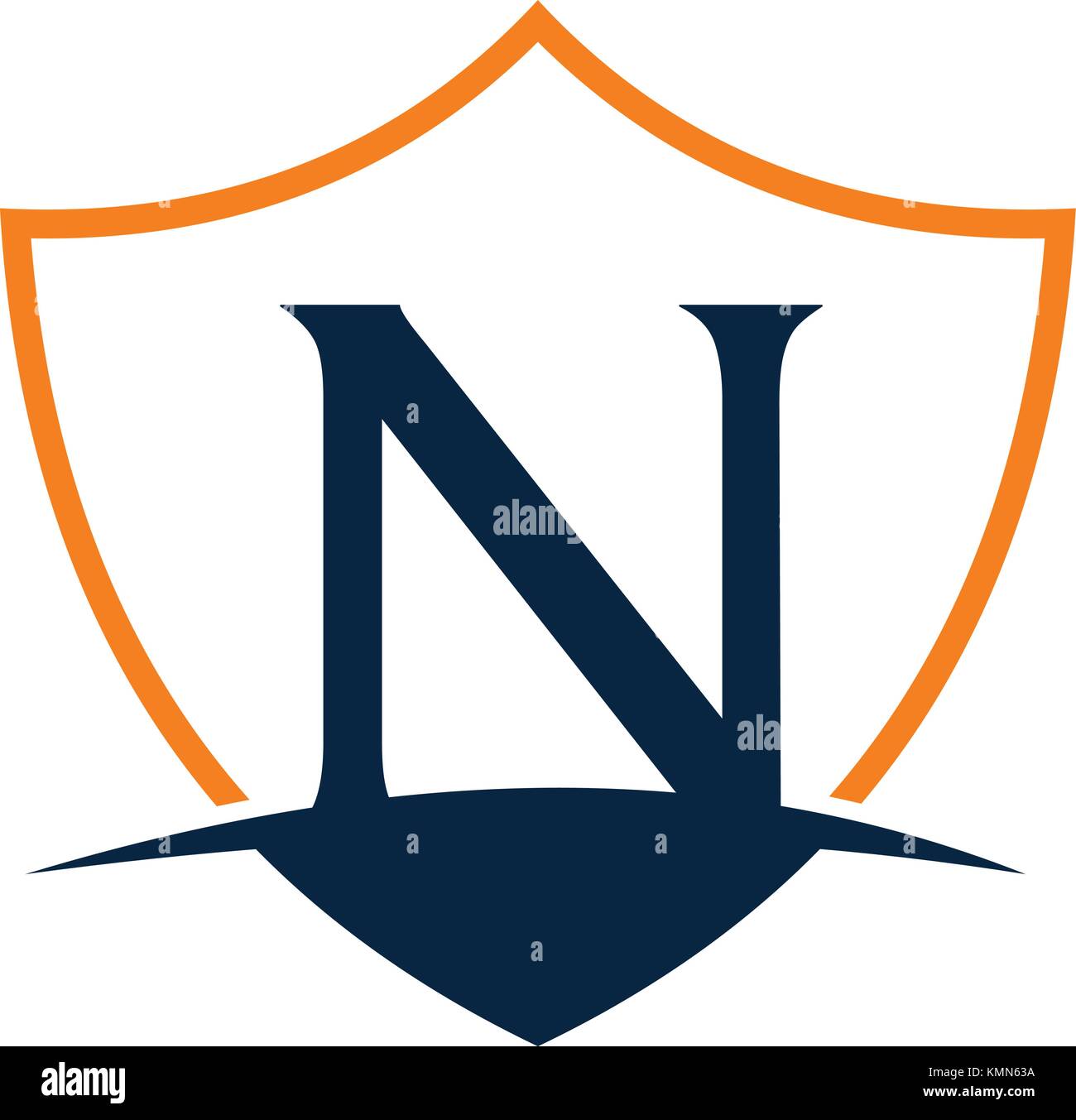 Modern Shield Letter N Stock Vector Image & Art - Alamy