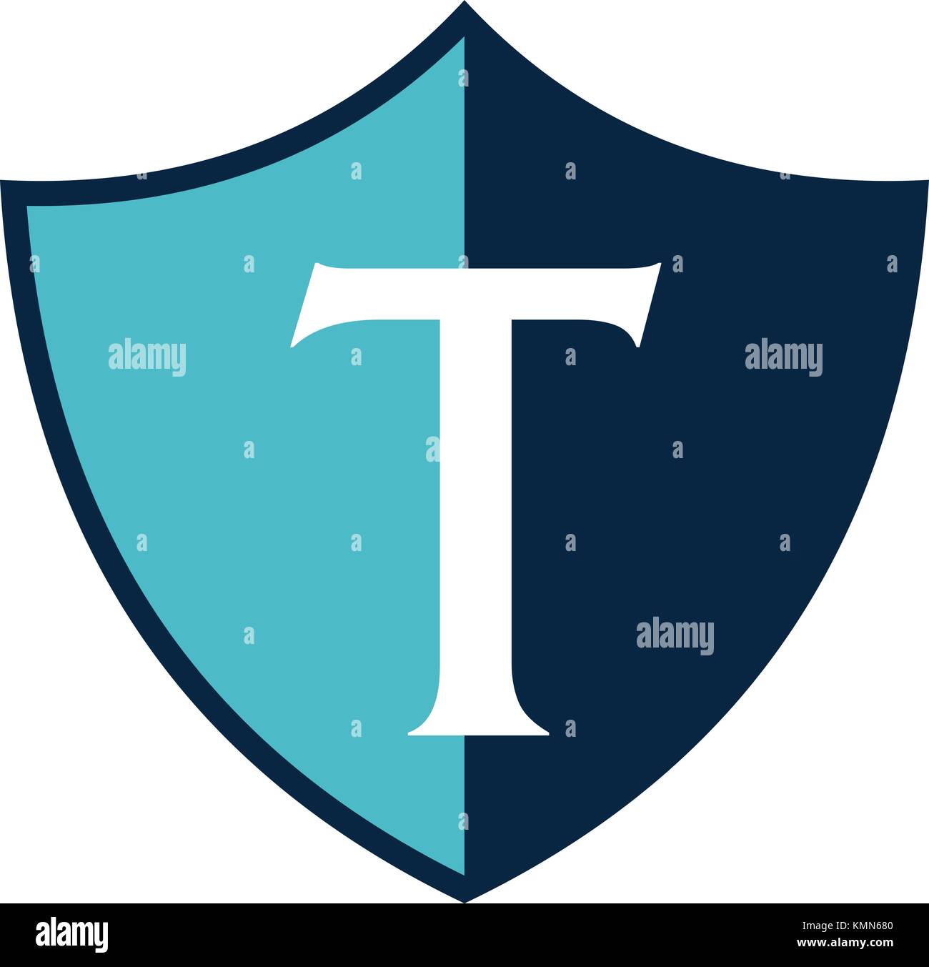 Modern Shield Letter T Stock Vector Image & Art - Alamy