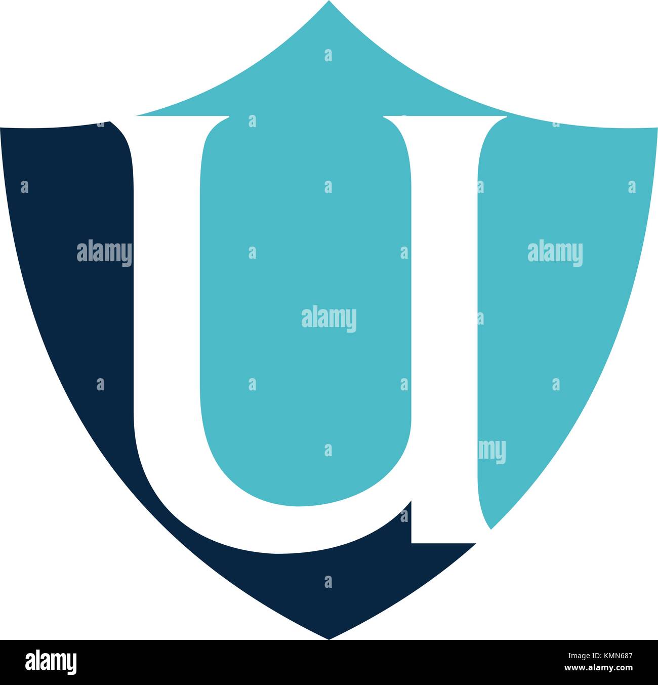 Modern Shield Letter U Stock Vector Image & Art - Alamy