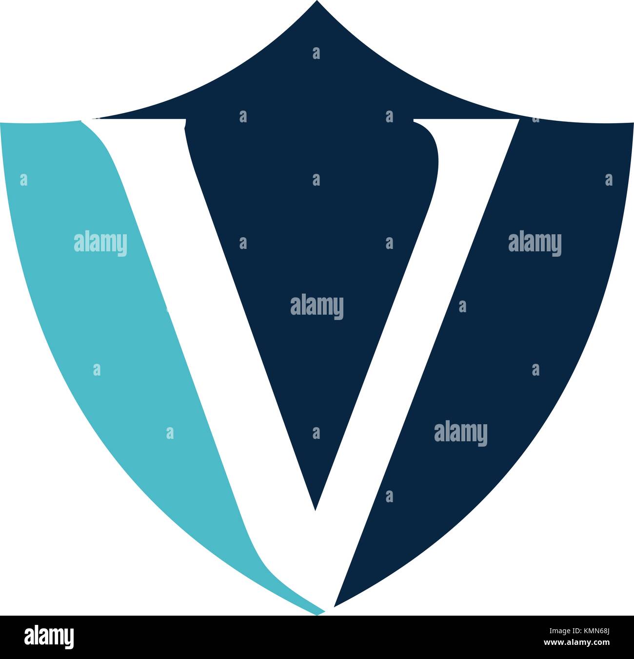 Modern Shield Letter V Stock Vector Image & Art - Alamy