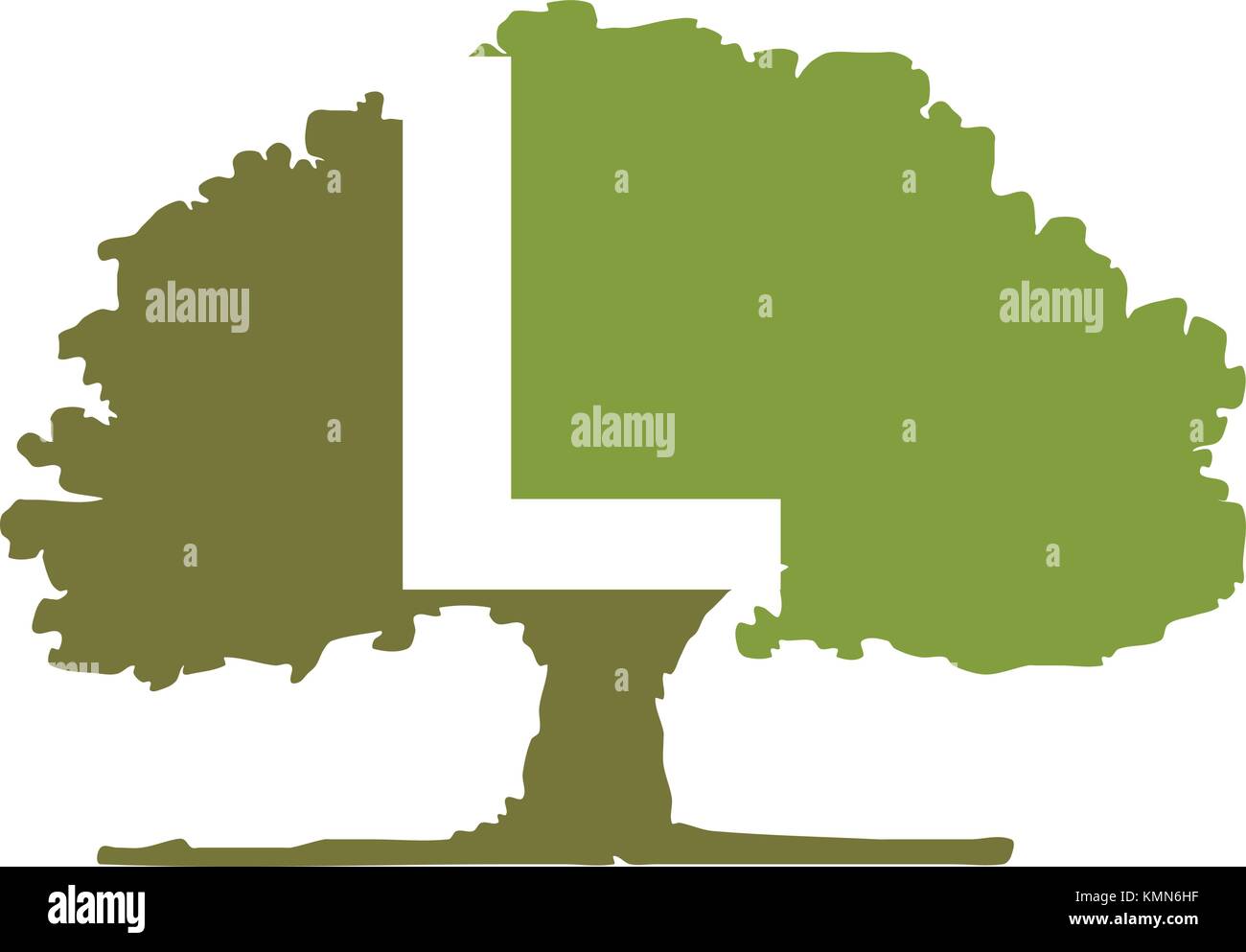 Oak Tree Letter L Stock Vector Image & Art - Alamy