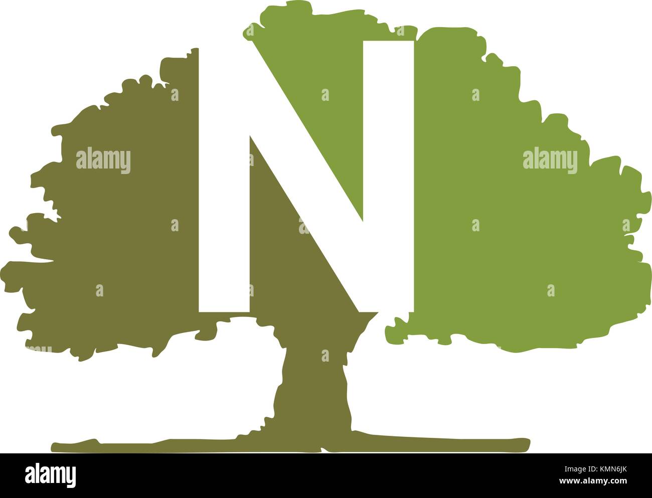 Oak Tree Letter N Stock Vector Image & Art - Alamy