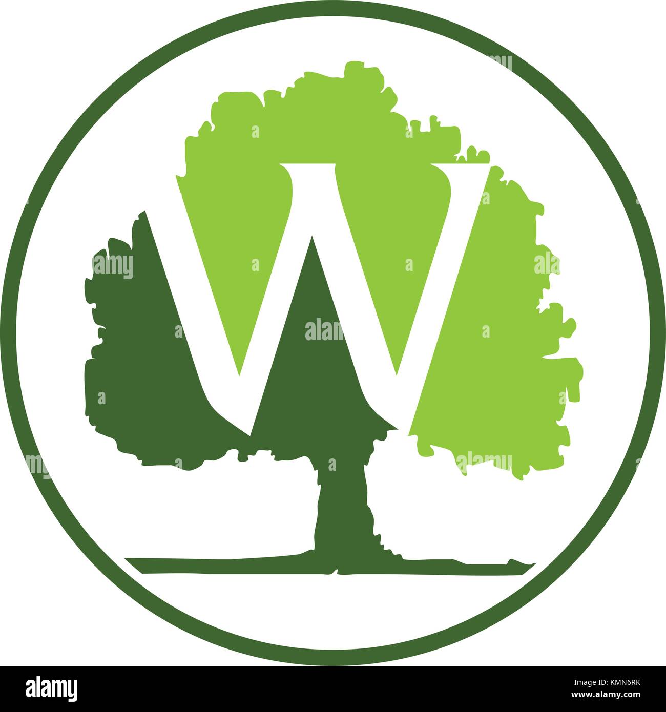 Oak Tree Letter W Stock Vector Image & Art - Alamy
