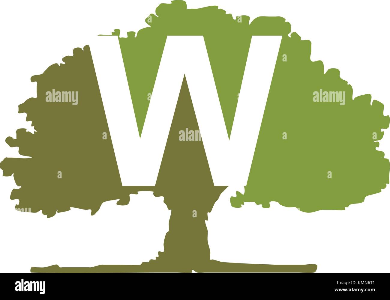 Oak Tree Letter W Stock Vector Image & Art - Alamy