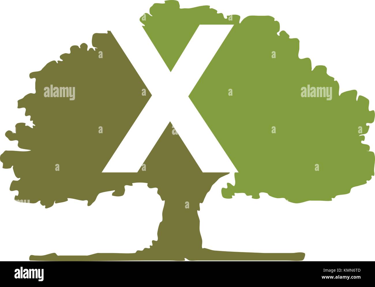 Oak Tree Letter X Stock Vector Image & Art - Alamy