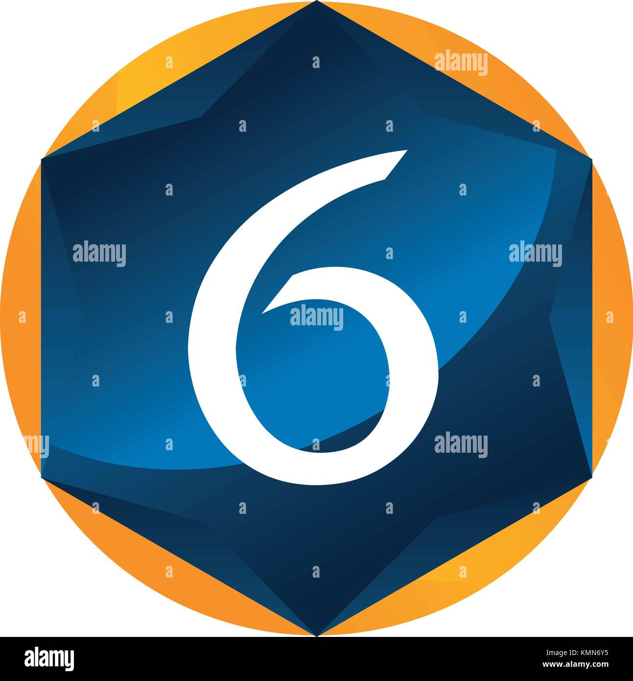 Modern Number 6 Stock Vector Image & Art - Alamy