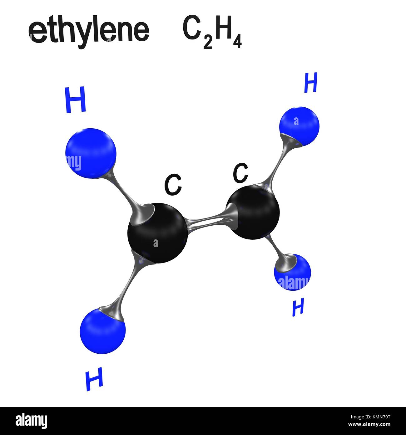 molecule, 3D illustration, ethylene Stock Photo - Alamy