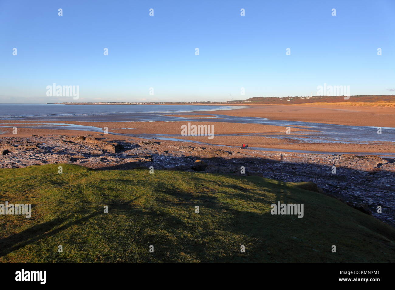 Porthcawl viewed from Ogmore by sea with the villages of Wig Fach and ...