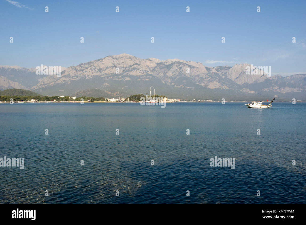 Kemer Antalia nice view of the sea. Beach Kemer Antalia with sand and ...