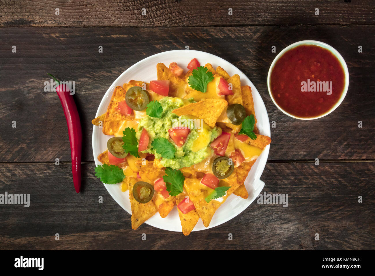 Nachos with cheese, traditional Mexican snack, with copyspace Stock ...