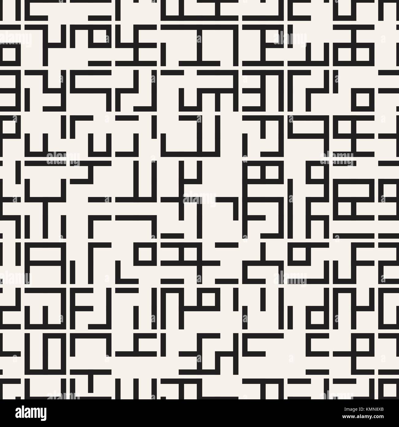 Irregular Tangled Shapes. Abstract Geometric Background Design. Vector Seamless Black and White ...