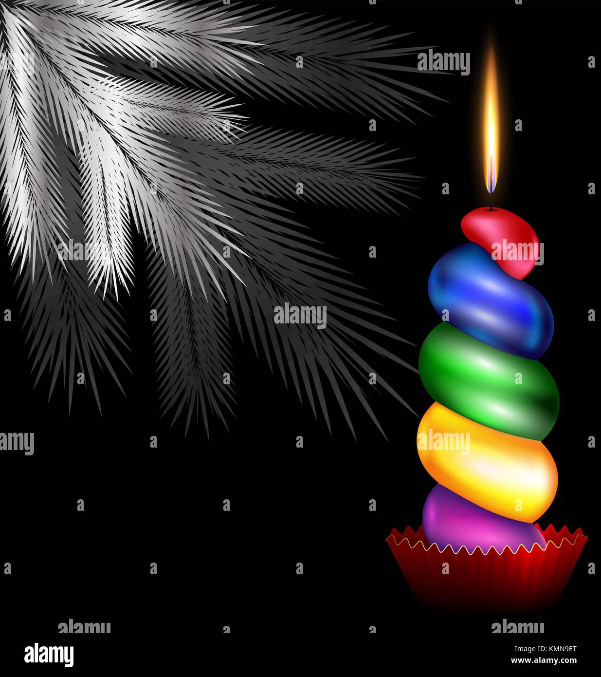 Candle christmas tree Stock Vector Images - Alamy