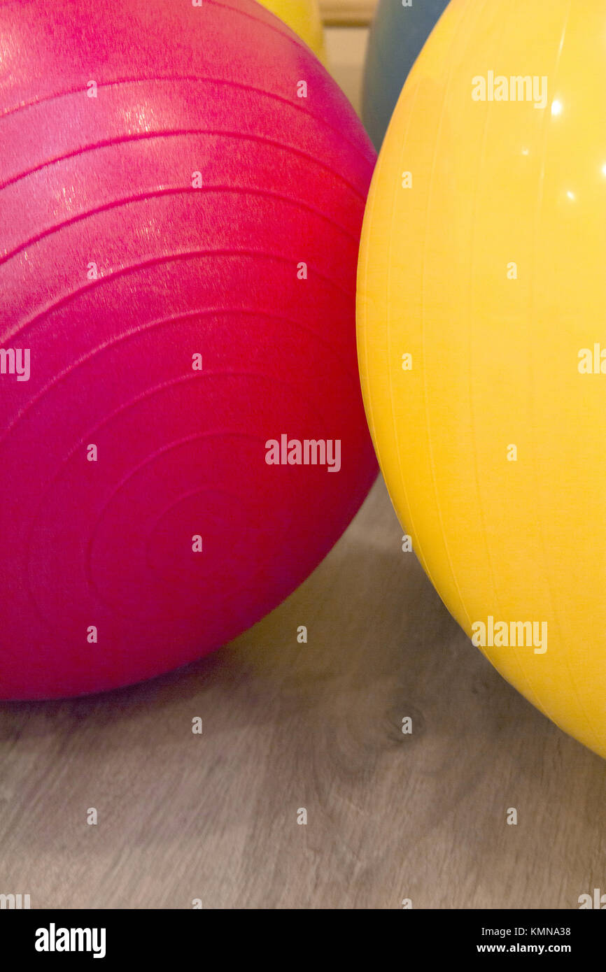 Colored balls for gymnastics and pilates classes Stock Photo - Alamy