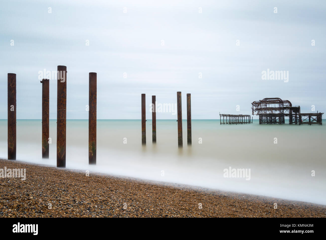 West Pier, old pier, remains of structure at Brighton, East Sussex ...