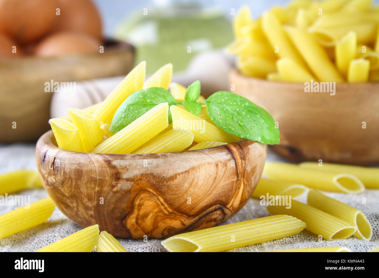 Penne rigate. Macaroni in the form of feathers. mostaccioli pasta Stock ...