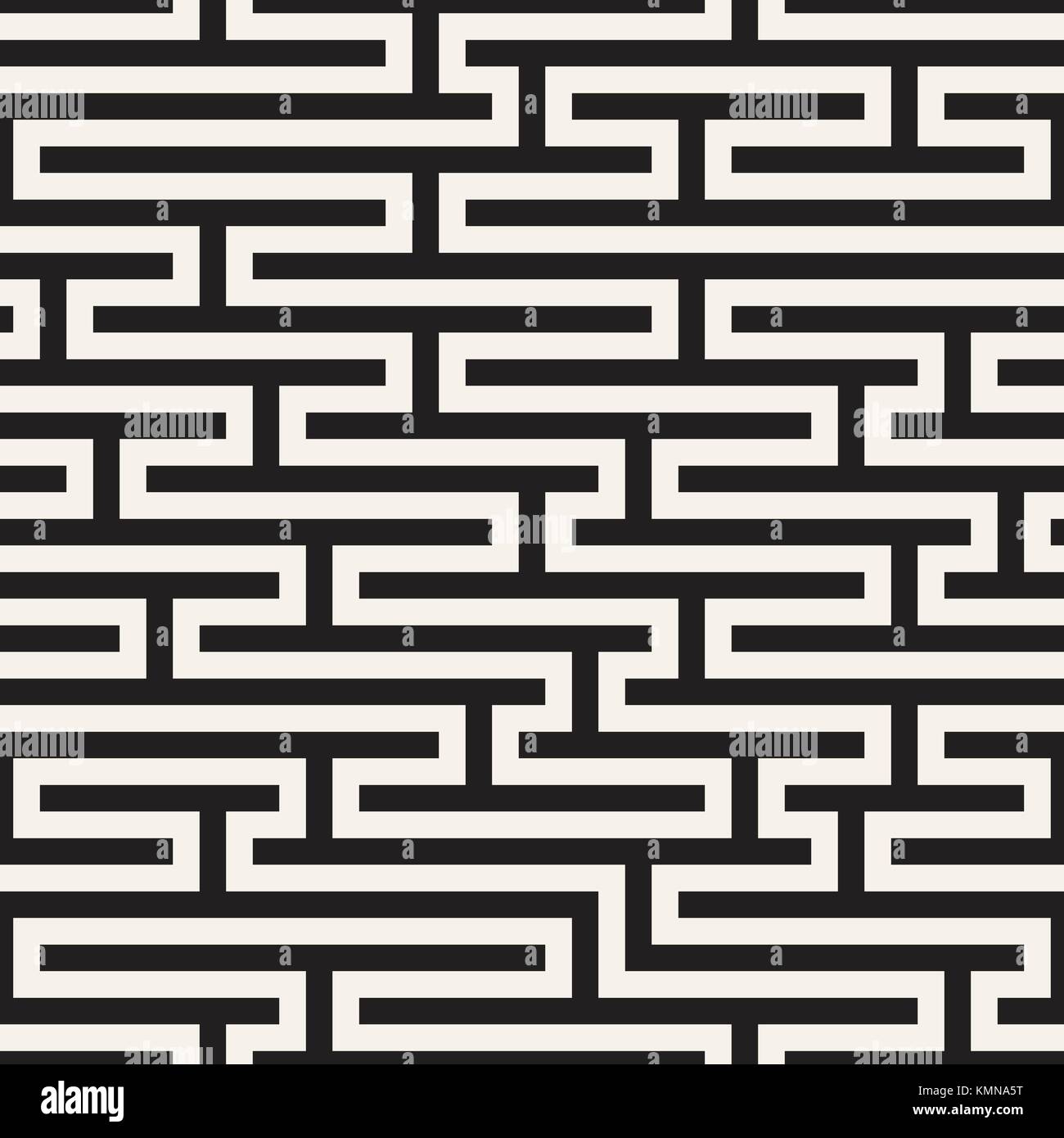 Irregular Tangled Shapes. Abstract Geometric Background Design. Vector Seamless Black and White ...