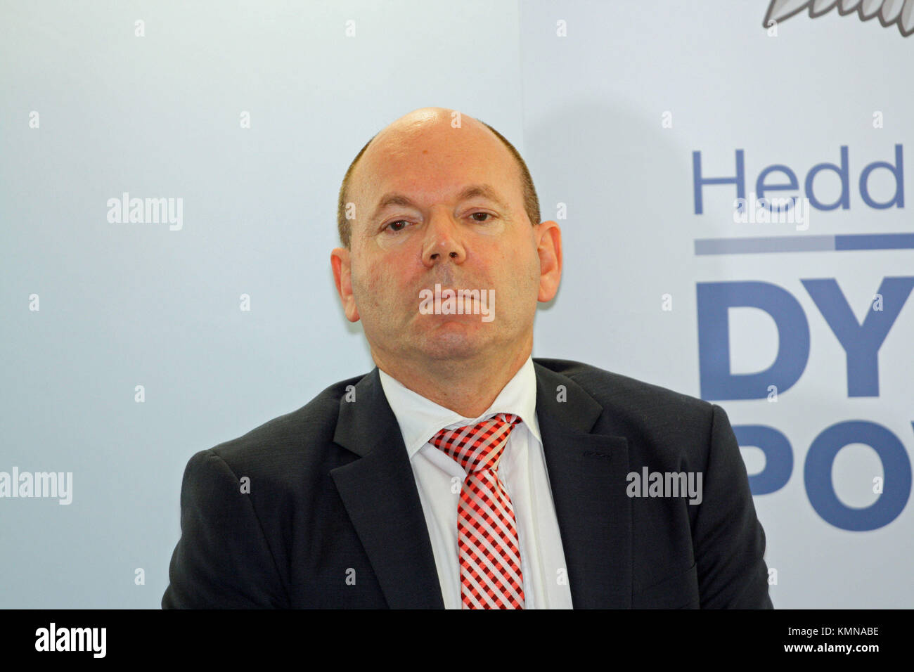 Detective Chief Inspector Martin Slevin of Dyfed-Powys Police reads a ...