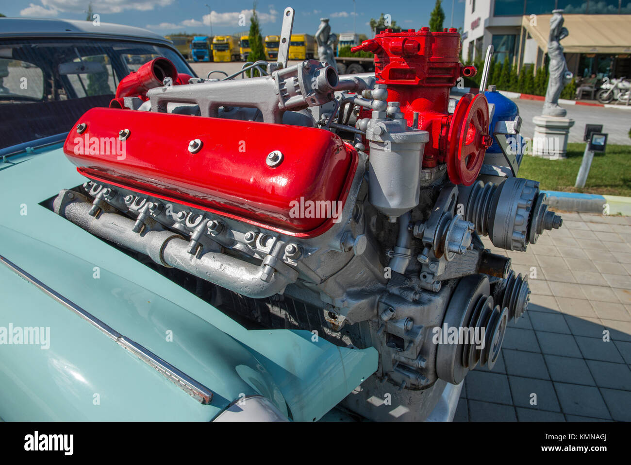 old car engine close-up view Stock Photo - Alamy