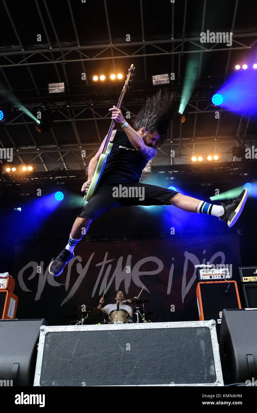 The American metalcore band Every Time I Die performs a live concert at ...