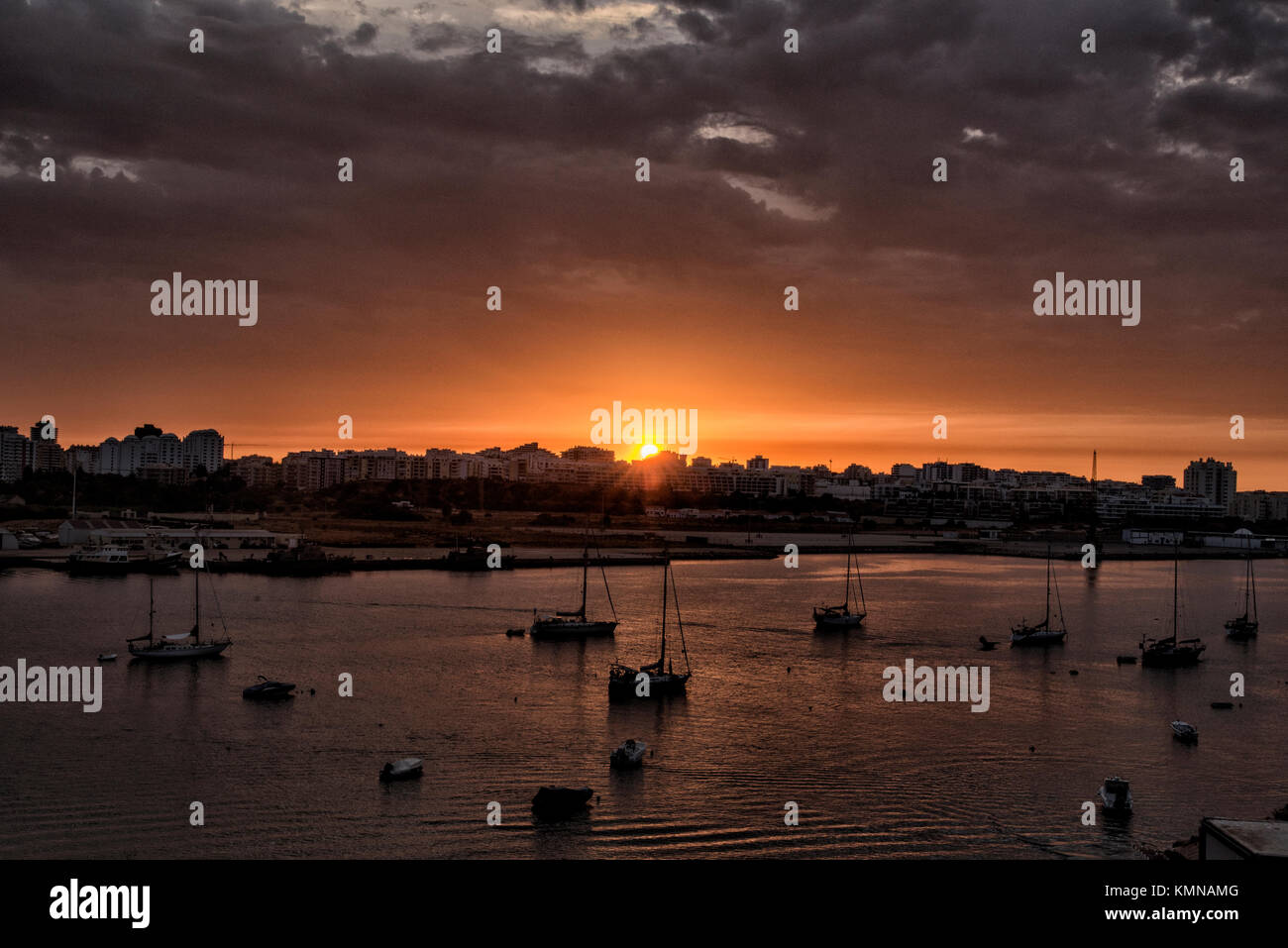 Urban port landscape boats sunset hi-res stock photography and images ...