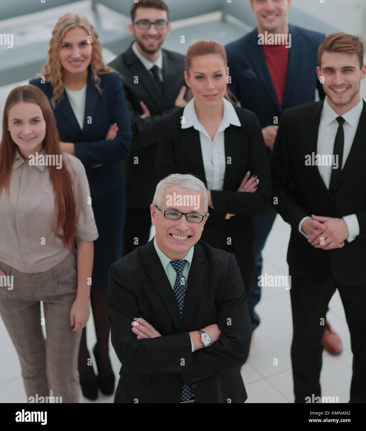 Group portrait of a professional business team looking confident Stock ...