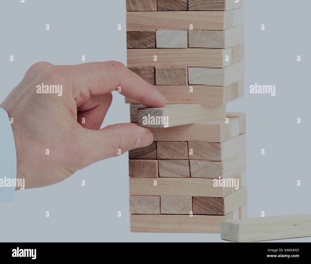 The tower from wooden blocks Stock Photo - Alamy